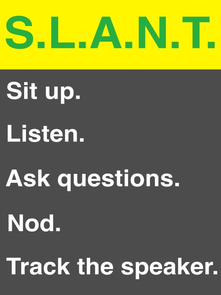 ‘Quick wins’ #16 – SLANT – Building habits in the classroom. | Never ...